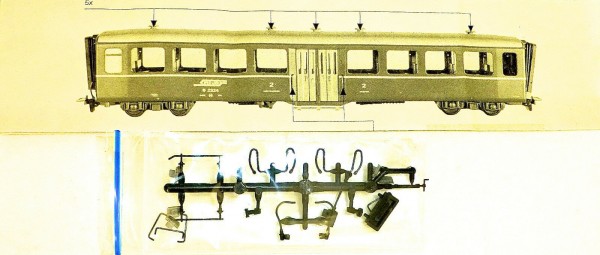 RhB B 2323 Personenwagen 2te Klasse grün STL Models 92203/3 OVP H0m ...